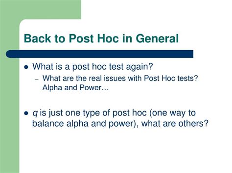 PPT Post Hoc Tests PowerPoint Presentation Free Download ID