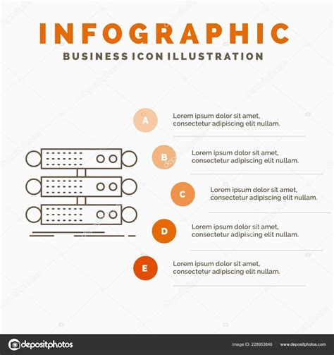 Server Structure Rack Database Data Infographics Template Website Presentation Line Stock Vector