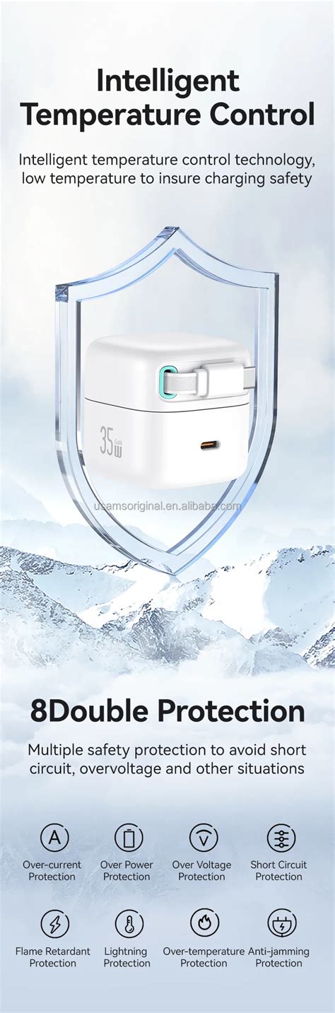 Usams Private W Pd Fast Charger Us Plug Type C Port With Type C Retractable Cable W Usb