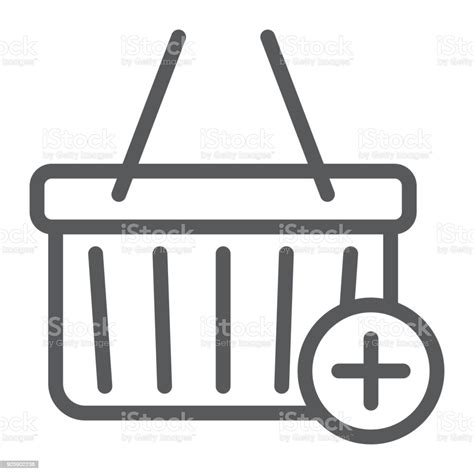 카트 라인 아이콘 전자 상거래를 추가 하 고 상자 기호 벡터 그래픽 흰색 배경 Eps 10에 선형 패턴 소매 마케팅 0명에 대한 스톡 벡터 아트 및 기타 이미지 Istock