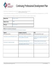 CPD Plan Template 1 Docx Continuing Professional Development Plan As A Part Of Your CPD