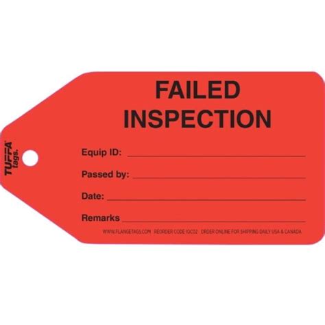 Tuffa™ Failed Inspection Tags Iqc02