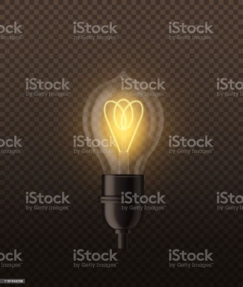 현실적인 전구 전기 디자인 밝은 램프 밝은 노란색 빛나는 검정 어두운 배경 고립 된 벡터 일러스트 사실주의에 대한 스톡 벡터 아트 및 기타 이미지 Istock