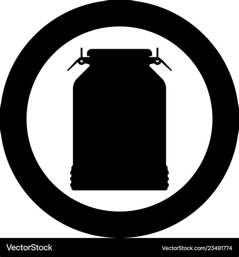 Milk Can Container Icon Black Color In Circle Vector Image