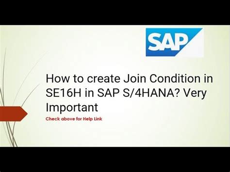 how to create join condition in sap s 4hana arghadip kar posted on
