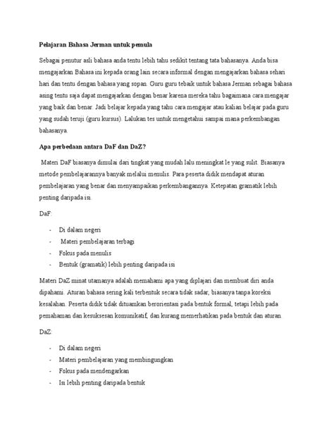 Pelajaran Bahasa Jerman Untuk Pemula Pdf