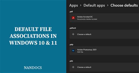 Default File Associations Apps In Windows 10 And 11 Nandocs