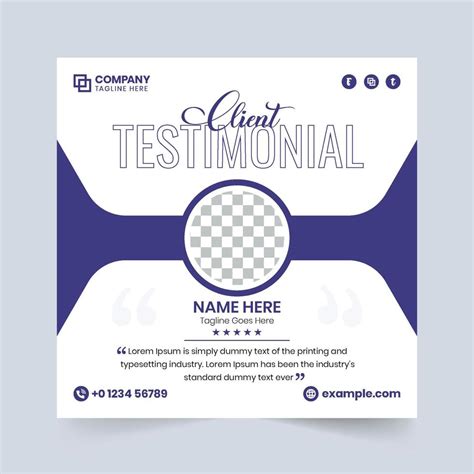 Business Testimonial Template Vector With A Photo Placeholder Customer Review And Work Rating