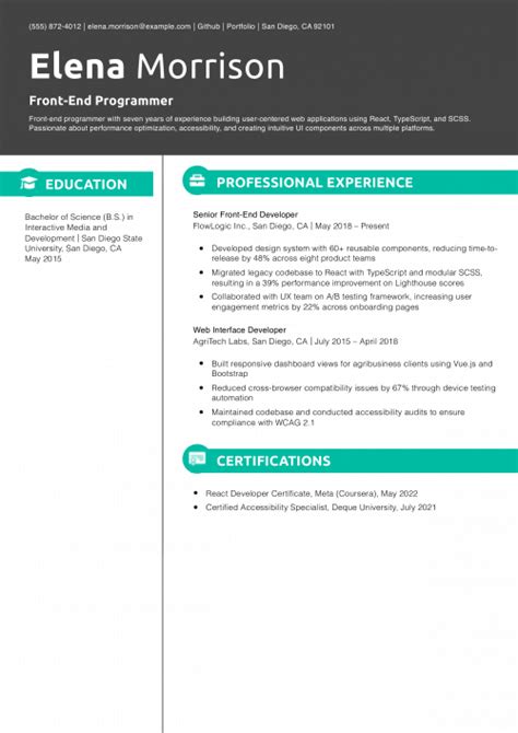 20 Best Programmer Resume Examples And Templates For 2025