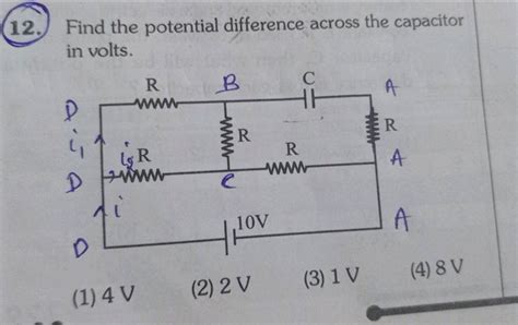 Find The Potential Difference Across The Capacitor In Volts Filo
