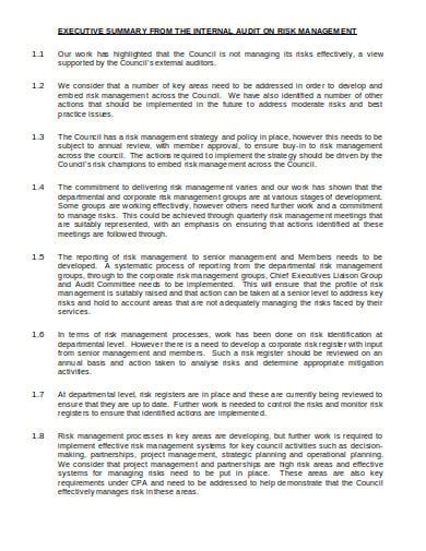 Audit Executive Summary Templates In PDF MS Word