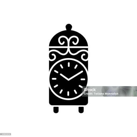 벡터 일러스트 빈티지 랜 턴 책상 시계입니다 오래 된 장식 탁상 시계의 평면 아이콘입니다 흰색 배경에 고립 전면 보기 가정 생활에 대한 스톡 벡터 아트 및 기타 이미지