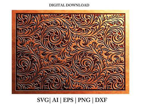 Tooled Leather Svg Floral Leather Svg Seamless Pattern Swirls