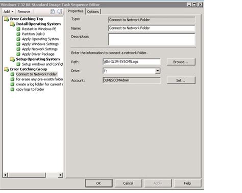 Copy The Smsts Log Files To A Share SCCM Server If Task Sequence Fails