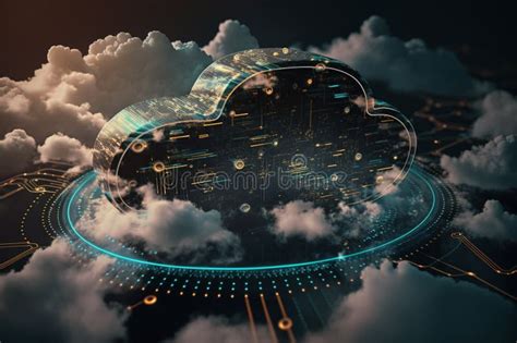 Cloud Technology Computing Concept Big Database Data Center Concept