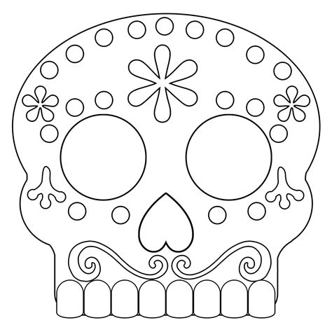 Skull Template For Dia De Los Muertos