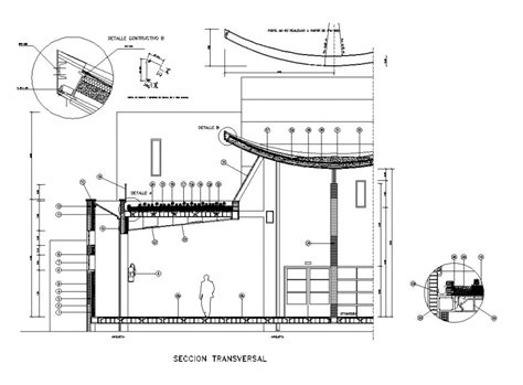 Sectional Detail Of A Construction Unit 2d View Layout Autocad File