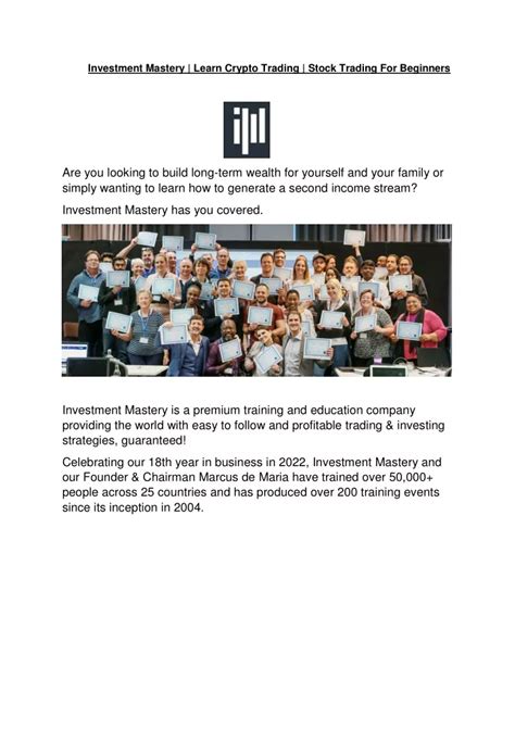 Ppt Learn Crypto Trading And Stock Trading For Beginners Investment Mastery Uk Powerpoint