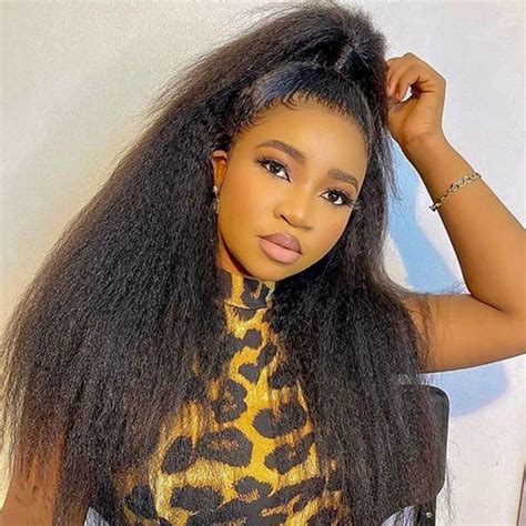 Kinky Straight 360 Lace Frontal Wigs Pre Plucked Hd Lace Straight Huma