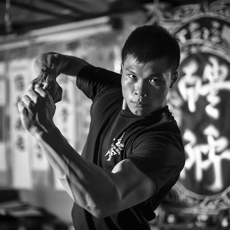 A Wing Chun Ace Showing The Specialty Of Short Proximity Battle Premium Ai Generated Image