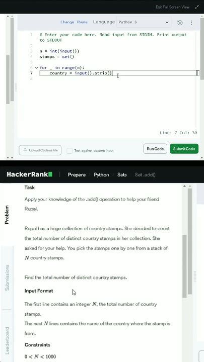 Hackerrank Python Set Setadd Codehacker Hackerrankpython