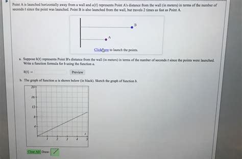 Solved Point A Is Launched Horizontally Away From A Wall And