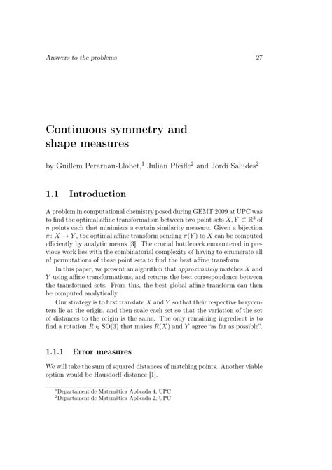 Pdf Continuous Symmetry And Shape Measures