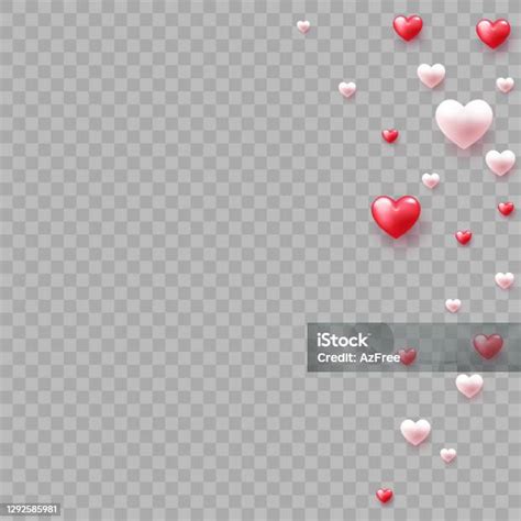 빨간 풍선 심장은 투명 한 배경에 떨어지는 벡터 일러스트레이션 3차원 형태에 대한 스톡 벡터 아트 및 기타 이미지 3차원 형태 개념 공휴일 Istock