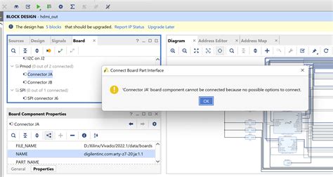 Unable To Connect Pmods To Arty Z7 20 Board Component Cannot Be Connected Because No Possible