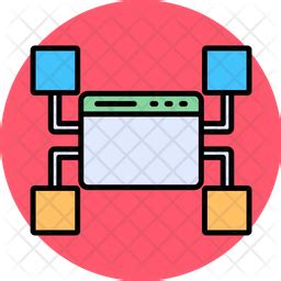 Network Algorithm Icon Download In Colored Outline Style