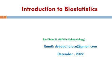 Introduction To Biostatistics Presentation