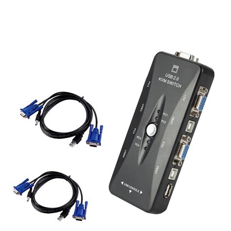 4 Port Kvm Switch Usb 2 0 Vga Splitter Printer Mouse Keyboard Pendrive Share Switcher 1920 1440