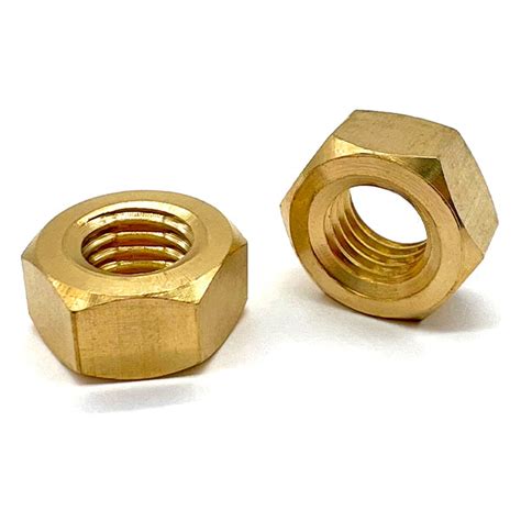 M16 20 Brass Finished Hex Nuts
