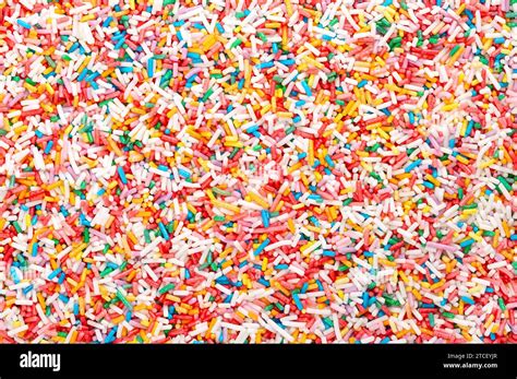 Rainbow Sprinkles Background And Surface Rod Shaped Colorful Sugar