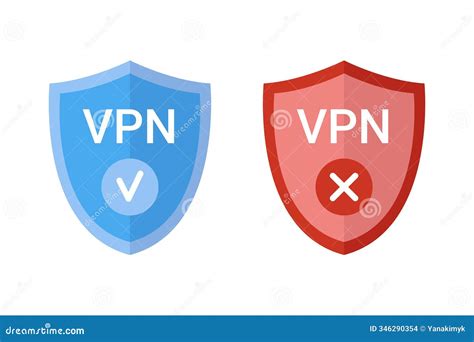 Vpn Icon Wireless Shield Wifi And No Vpn Icon Sign Flat Design Set Stock Illustration