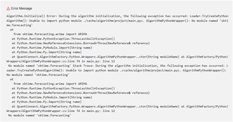 Python Could Not Import Sktime Library In Though Quantconnect Supports The