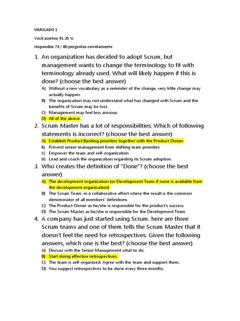 Api Ágil Erros Nos Simulados Pdf Scrum Software Development