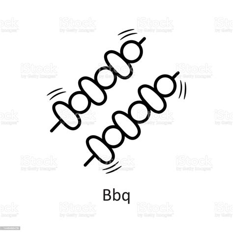 바베큐 벡터 개요 아이콘 디자인 그림입니다 흰색 배경에 새해 기호 Eps 10 파일 고기에 대한 스톡 벡터 아트 및 기타 이미지