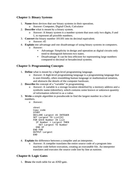 Computer Revision Pdf Input Output Operating System