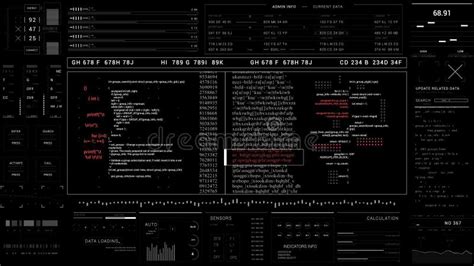 sci fi pattern 2d gfx hud user interface technological programming text code and infographic
