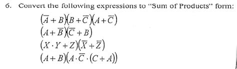 Solved Convert The Following Expressions To Sum Of Chegg Com