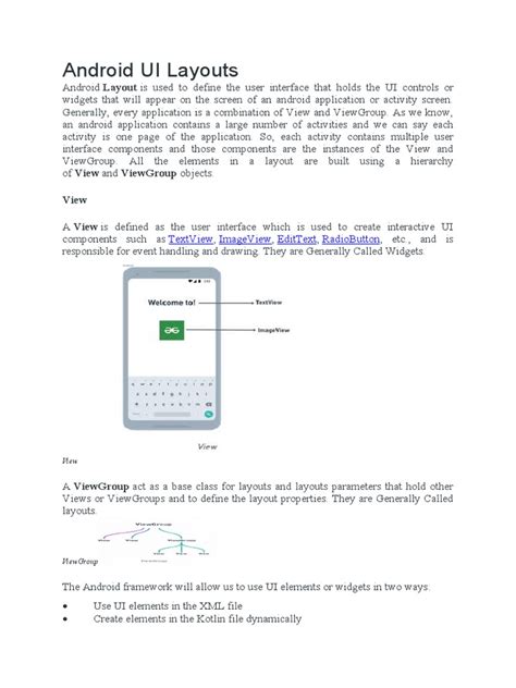 android ui layouts textview imageview edittext radiobutton pdf