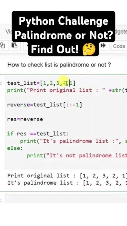Python Programming Challengepalindrome Or Not 🤔 Shorts Ai Youtube
