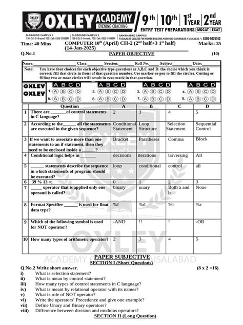 class 10th computer ch 02 2nd half 03 1st half pdf c programming language control flow