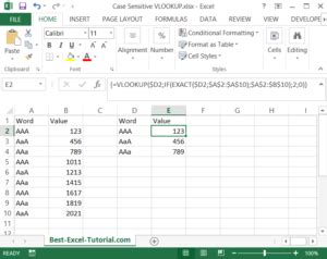 Case Sensitive VLOOKUP Best Excel Tutorial