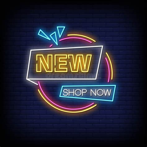 New Shop Now Neon Signs Style Text Vector Stock Vector Illustration Of Invitation Glowing