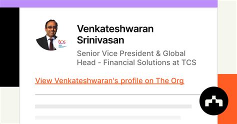 venkateshwaran srinivasan senior vice president and global head