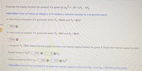 Solved Suppose The Supply Function For Product X Is Given By Chegg