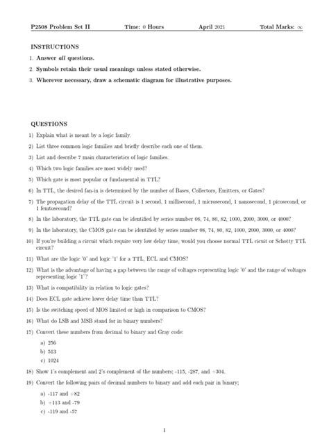 P2508 Problem Set Ii Pdf Logic Gate Mathematics