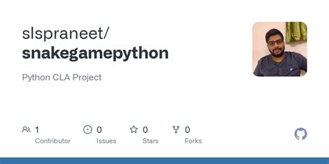 GitHub Slspraneet Snakegamepython Python CLA Project